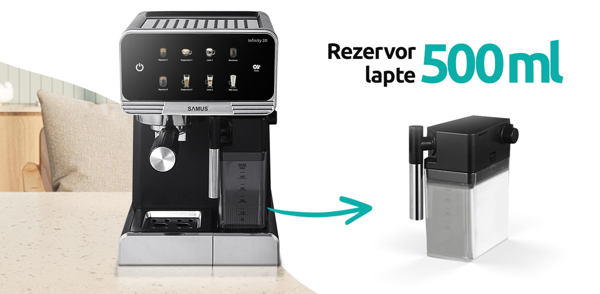 Espressor cafea Samus Infinity 20 1350W 7 optiuni de cafea 20 bari ...