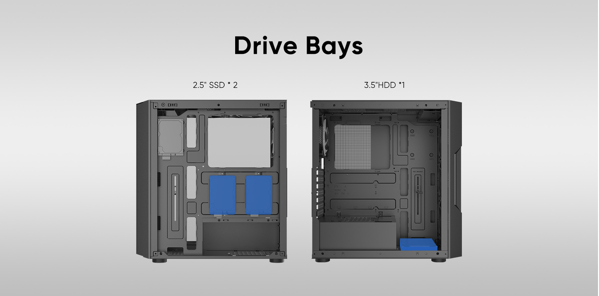 Carcasa Gaming 1STPLAYER MI7-A Middle Tower FRGB ATX M-ATX ITX Tempered ...