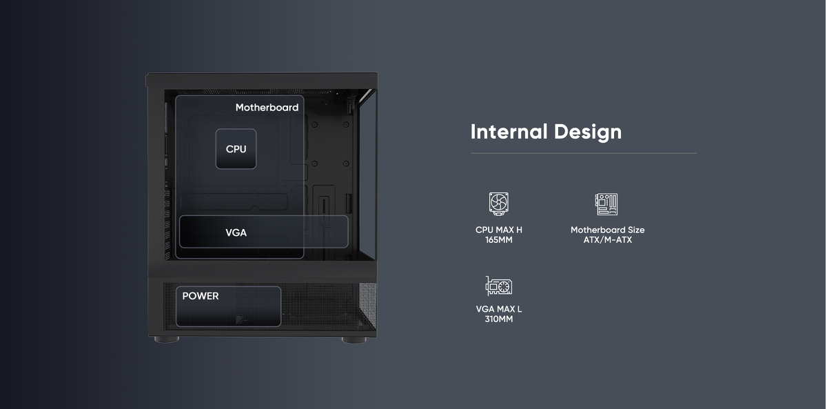 Carcasa Gaming 1STPLAYER MI7-A Middle Tower FRGB ATX M-ATX ITX Tempered ...