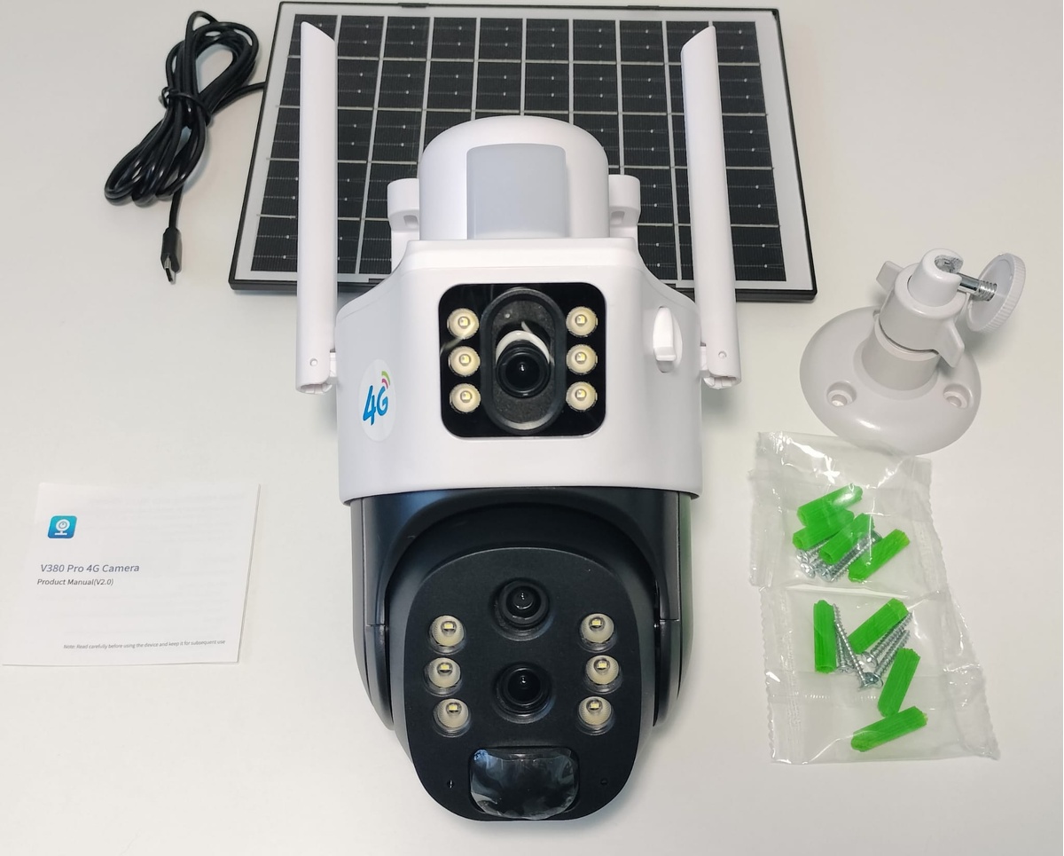 Camera de Supraveghere cu Panou Solar PTZ 4G TSS-T4 cu Lentile Multiple ...