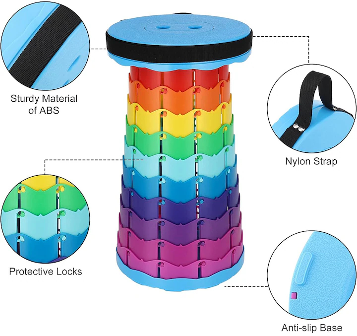 Scaun telescopic pliabil pentru camping si pescuit eBA® portabil ...