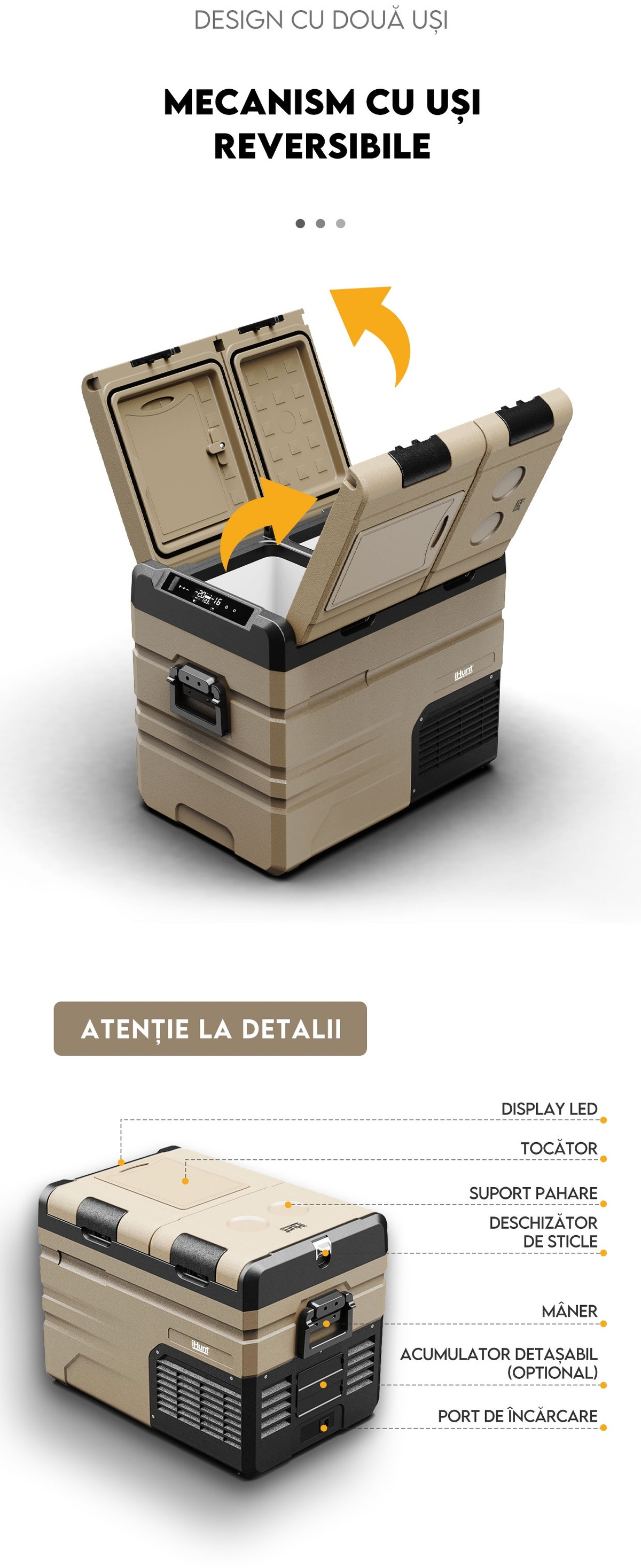 Lada frigorifica portabila iHunt Bro Freezer Battery TA35 cu acumulator ...