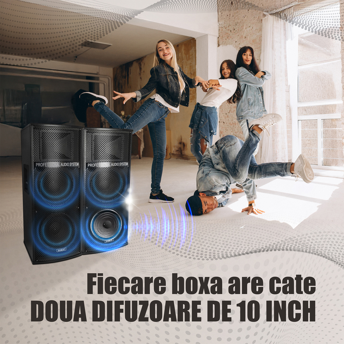 Set boxe audio Samus Twin Sound 22 Pro Putere RMS 2×120 W de iesire 2× ...