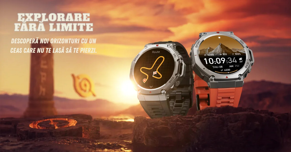 Ceas smartwatch barbati GloryFitPro by BIRAI® ecran AMOLED 1.43 ...