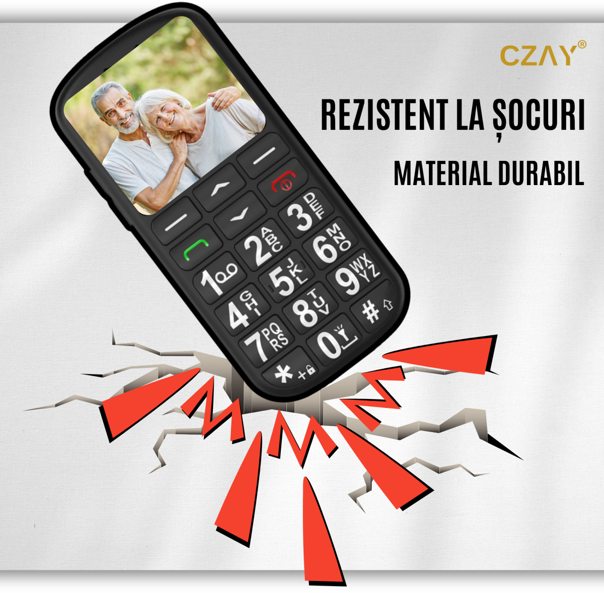 Telefon Mobil Seniori cu Taste Mari CZAY® Meniu in Limba Romana ...
