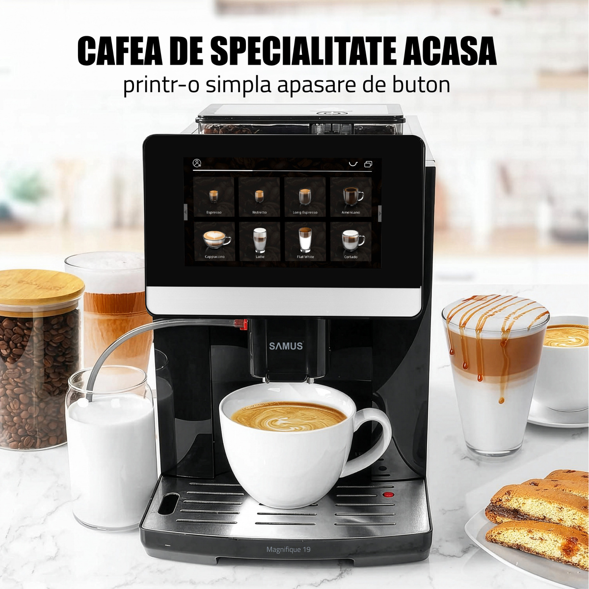 Espressor automat Samus Magnifique 19 1450W 19 bari 20 tipuri de bauturi