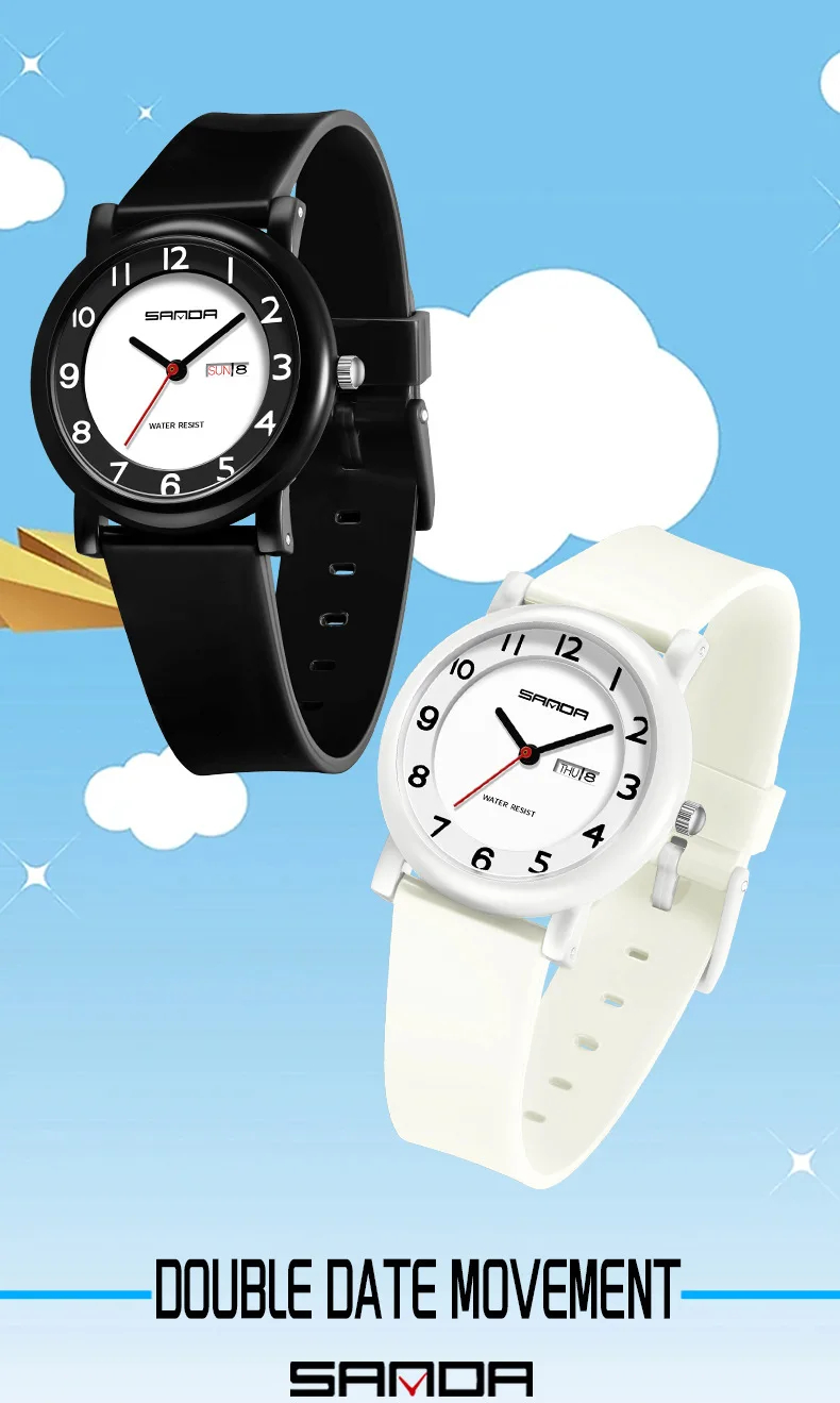 Ceas Copii Sanda 3225 Rose &ndash Design Fashion Analog Afisaj Data ...