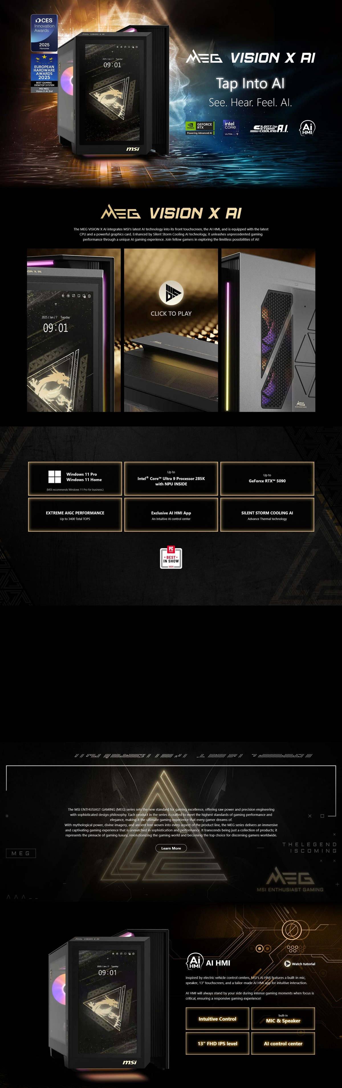 Calculator MSI MEG Vision X AI 2NVV7-009AT MT Intel Core Ultra 7 265K ...