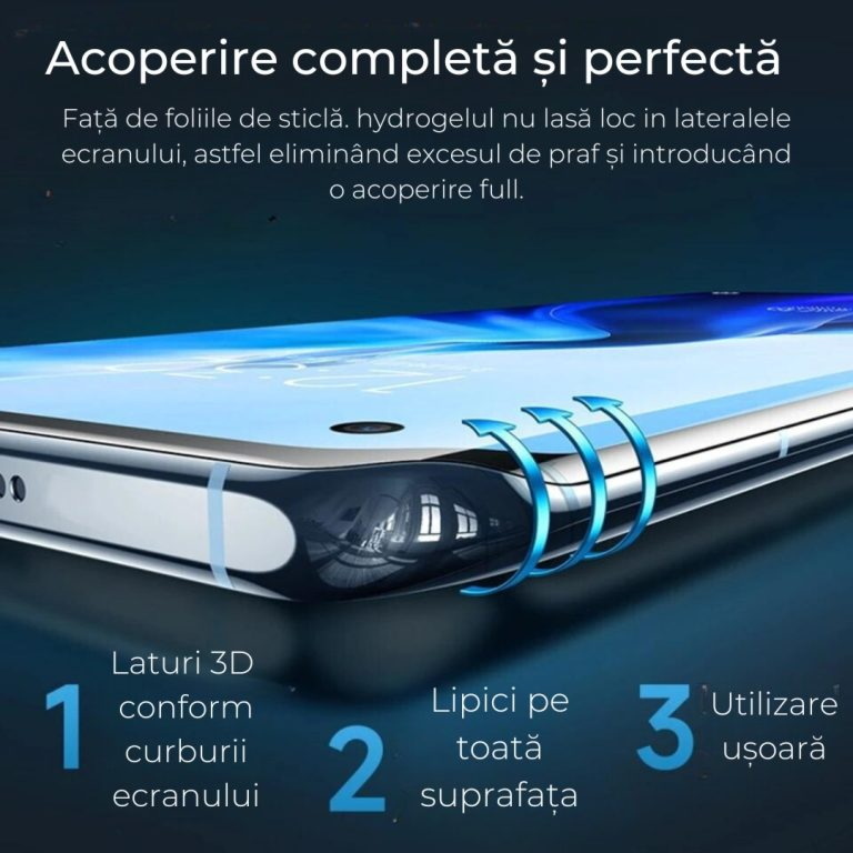 Folie Protectie din Silicon Regenerabil Hydro Gel full screen pentru ...