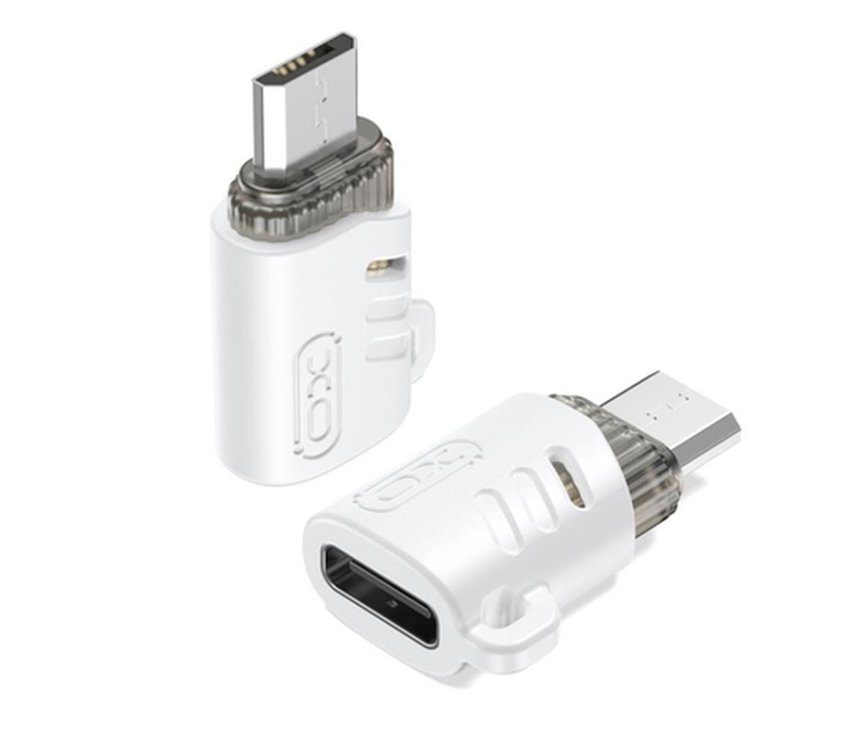 Adaptor OTG Transfer XO NB256H MicroUSB tata la USB-C mama Alb