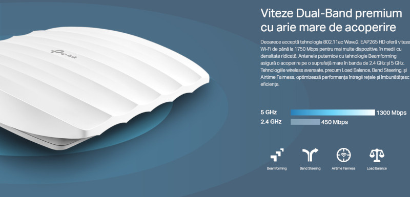 Access point TP-LINK EAP265 Gigabit HD Dual-Band Alb | eap265 hd
