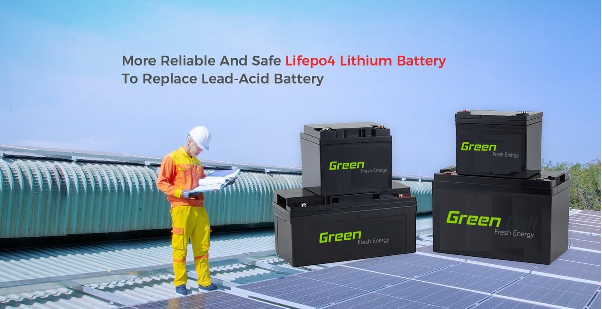 Green Cell LiFePO4 12.8V 125Ah 1600Wh pentru panouri solare si rulote ...