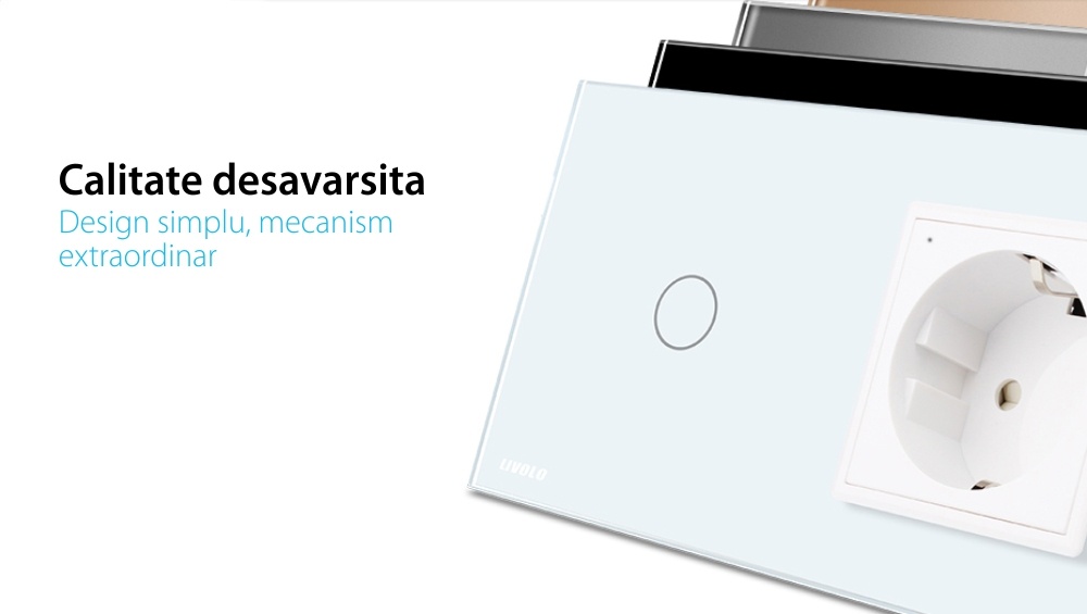 Intrerupator simplu cap scara cap cruce ZigBee + priza simpla Livolo la ...