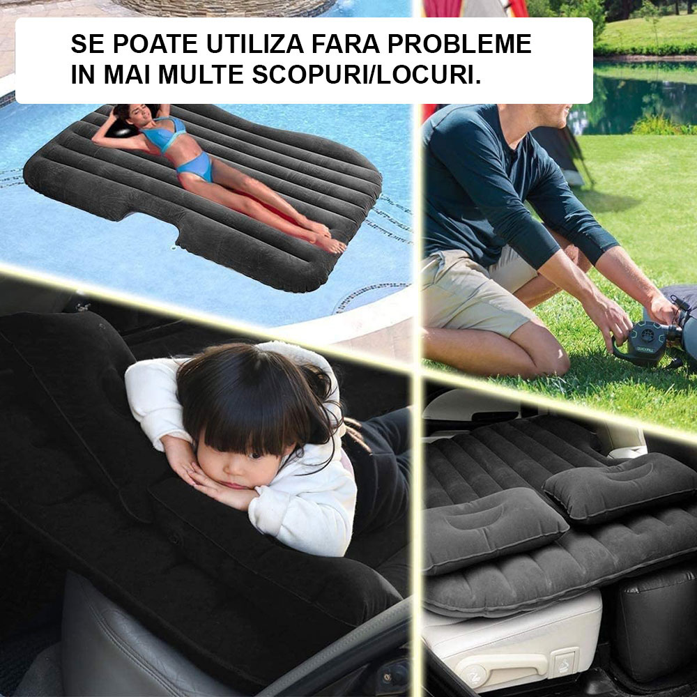 SIKS Pentru Bancheta 2 Perne Incluse Si Pompa Negru la CEL.ro