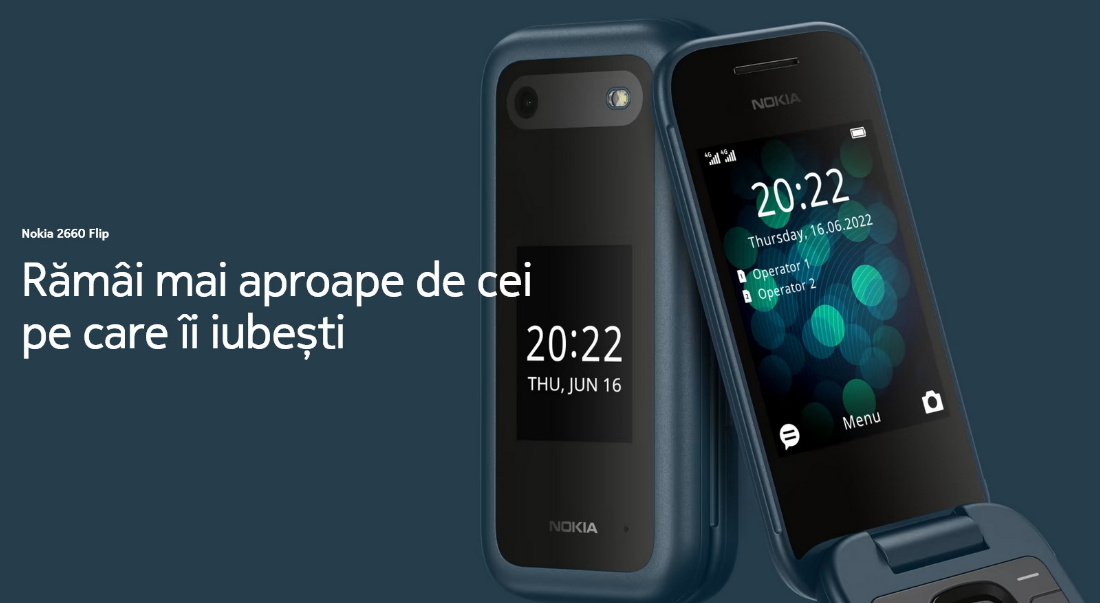Nokia 2660 Flip Dual SIM 4G Black la CEL.ro