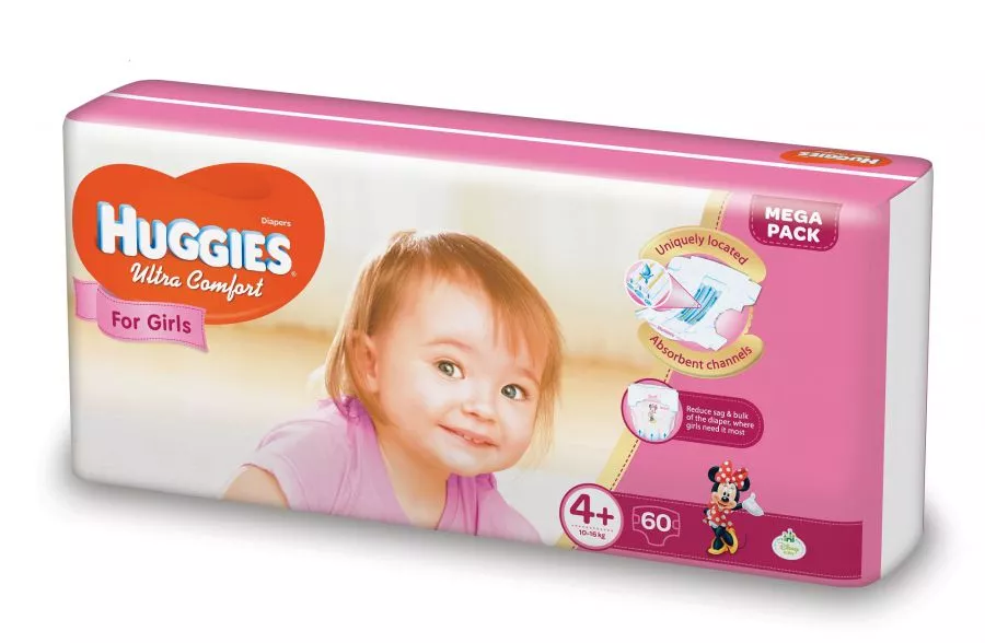 Scutece Huggies Ultra Confort Mega Pack 4+ Fete 10-16 kg 60 buc ...