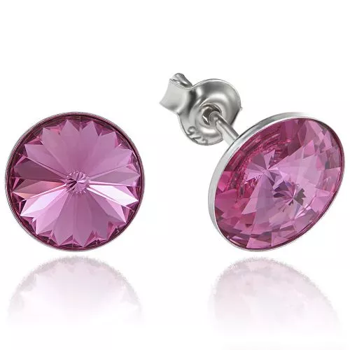 Cercei argint 925 cu swarovski elements 8 mm Rose crsr809 - cel.ro