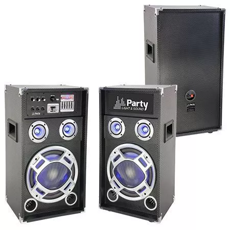 Set 2 boxe karaoke 1 activ + 1 pasiv 12 inch/30cm 600w rms bt/sd/aux ...