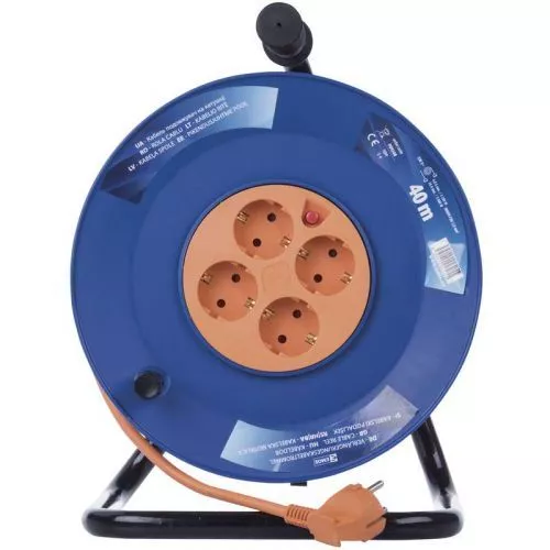 Derulator pe tambur 4 prize schuko 40 metri H05VV-F 3X1.5 mmp Emos ...