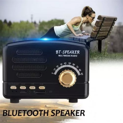 Boxa Portabila Vintage Cu Bluetooth Card TF Radio | htw1225