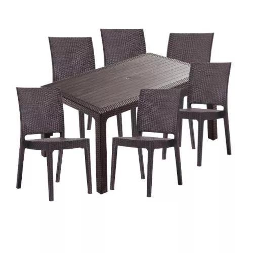 Set mobilier gradina CULINARO JURI Ratan imitatie masa C 90x150x75cm 6 ...