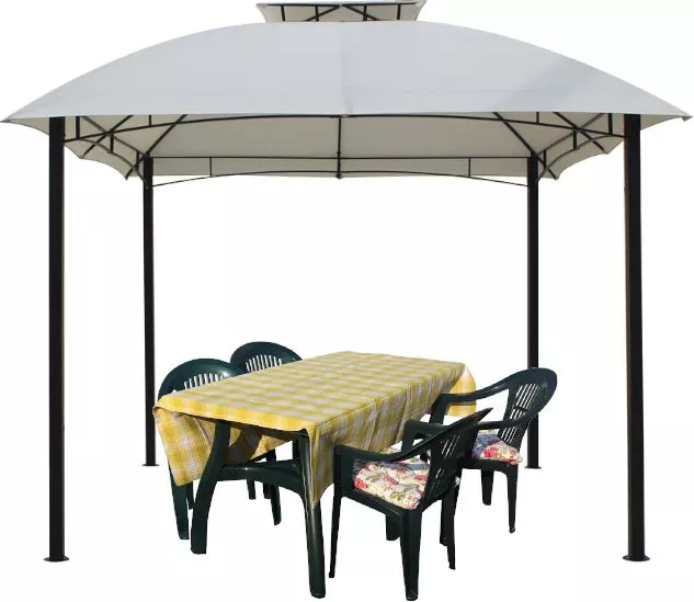 Set cort pavilion curte gradina CULINARO 3x3m cadru otel acoperis bej ...