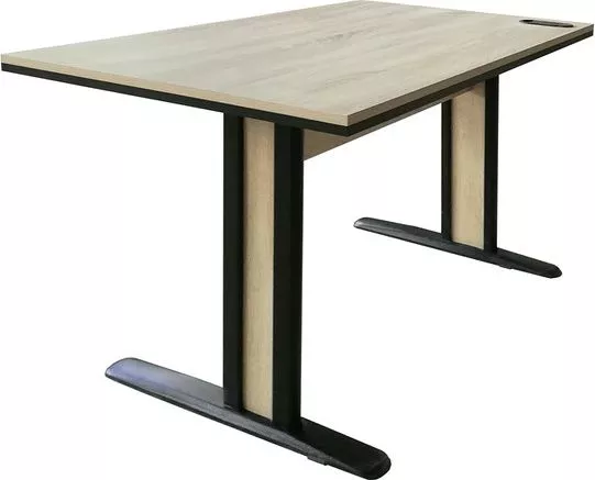 Birou Ioana pal Sonoma blat cu rama / picioare negre cu insertie pal ...