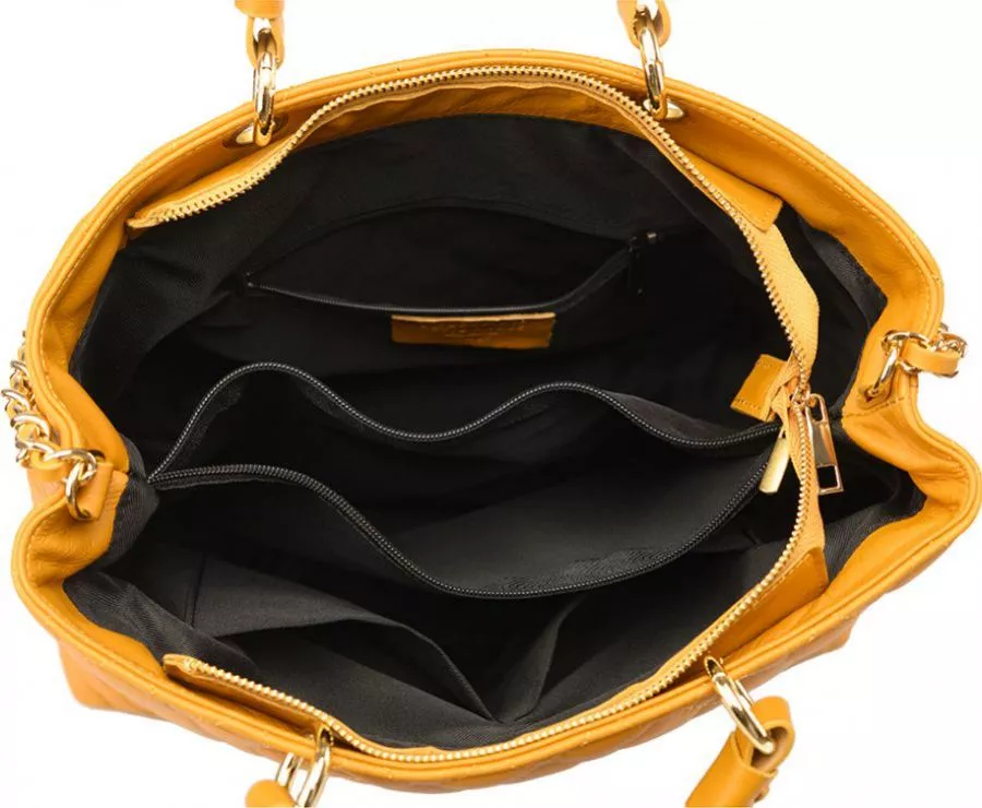 Poseta dama piele Toro Nero Crossed Lady Mustard 3203-mustar - cel.ro