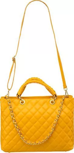 Poseta dama piele Toro Nero Crossed Lady Yellow 3203-galben - cel.ro