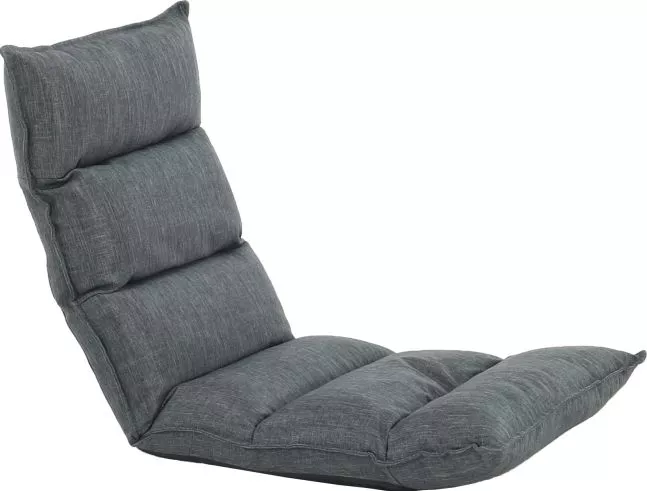 Fotoliu relaxant de podea reglabil extensibil stofa gri 134x50 cm bo ...