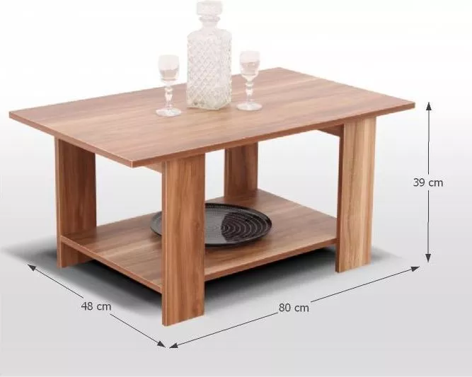 Masuta de cafea modern nuc francez 80x48x39 cm bo-189 - cel.ro