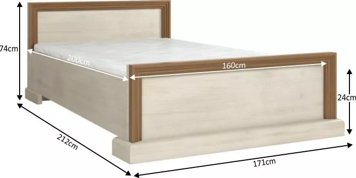 Pat dormitor dublu design deosebit cu suport saltea inclus 212x171 pin ...