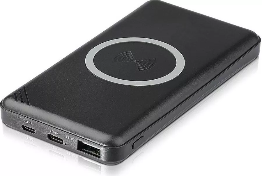 Acumulator extern V-TAC Wireless 10000 mAh USB type C dual input negru ...