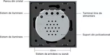 Intrerupator dublu cap scara / cap cruce wireless cu touch Livolo din ...