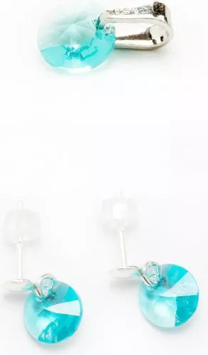 Set Argint DaviCrystals cu cristale Swarovski cercei cu tija cu biluta si - cel.ro