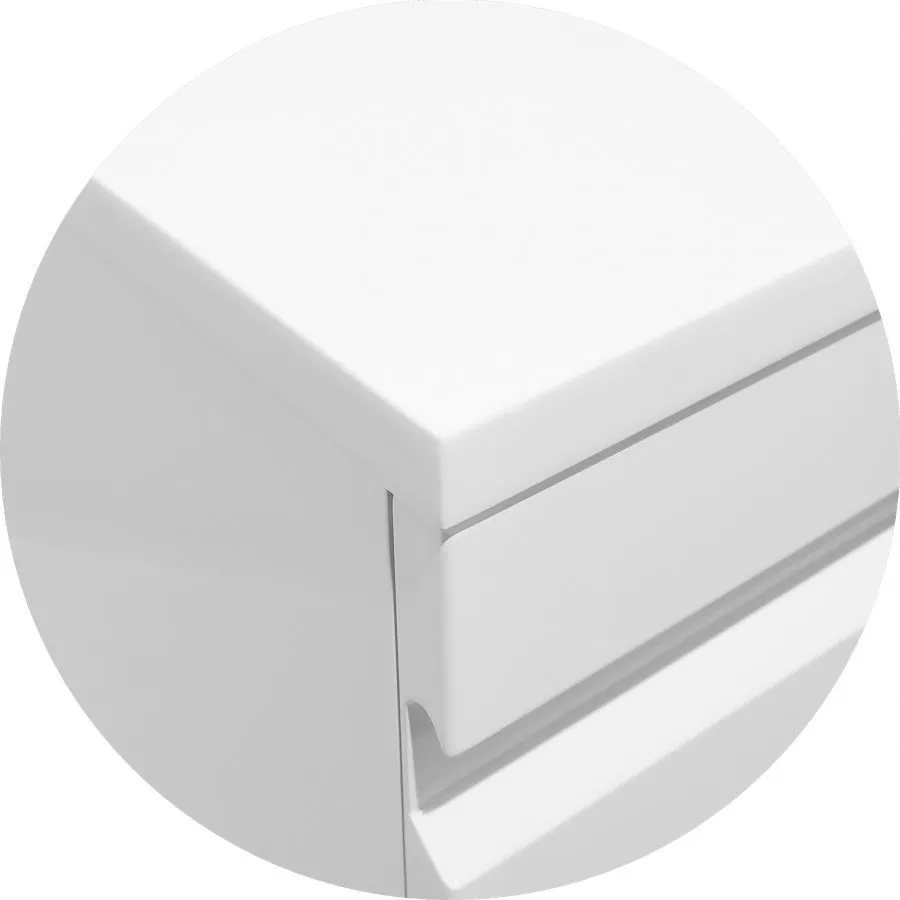 Mobilier Baie Mdf cu blat alb vopsit lucios fronturi si laterale 50 cm ...