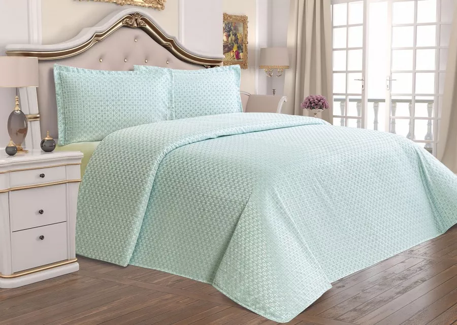 Cuvertura de pat Valentini Bianco Deluxe Collection Model Angel Mint - cel.ro