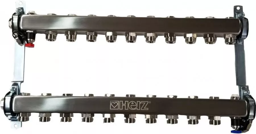 Distribuitor inox radiatoare cu inchidere 10 circuite - DN25-10xG3/4 ...