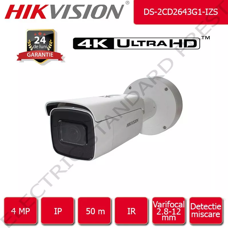 Camera de supraveghere HIKVISION Acusense IP 50 m IR Ultra HD 4 ...