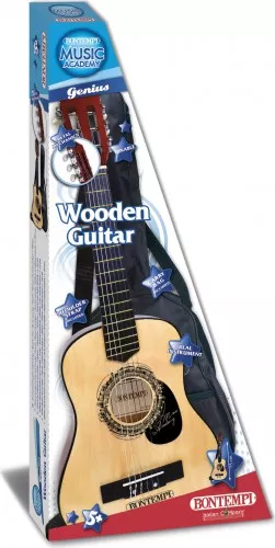 Chitara 75 cm Clasica din Lemn cu 6 corzi metalice Bontempi cu Husa inclusa - cel.ro