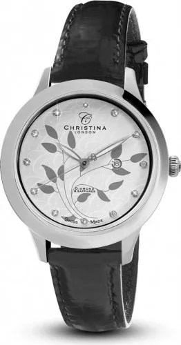 Ceas de dama Swiss Made Auriu cu negru Cadran alb 1 diamant si 11 ...