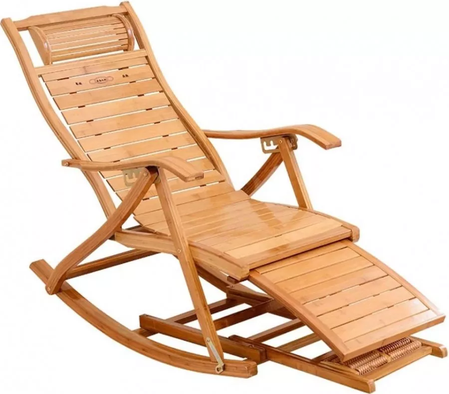 Balansoar Sezlong Terasa Cadru Lemn Rezistent Bambus Interior-Exterior ...