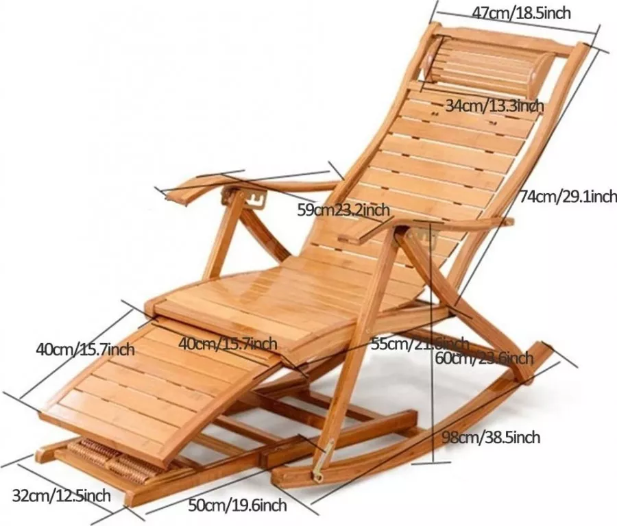 Balansoar Sezlong Terasa Cadru Lemn Rezistent Bambus Interior-Exterior ...