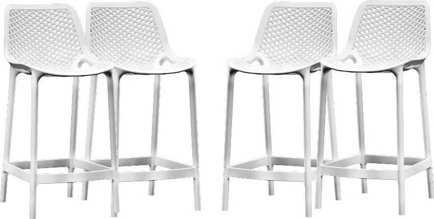 Set 4 scaune inalte bar Raki London Air fibra de sticla cu aditiv UV ...