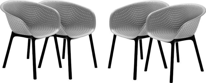 Set 4 scaune terasa cafenea tip fotoliu Raki Havana cu aditiv UV ...