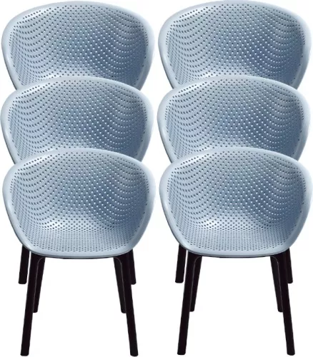 Set 6 scaune terasa cafenea tip fotoliu Raki Havana cu aditiv UV ...