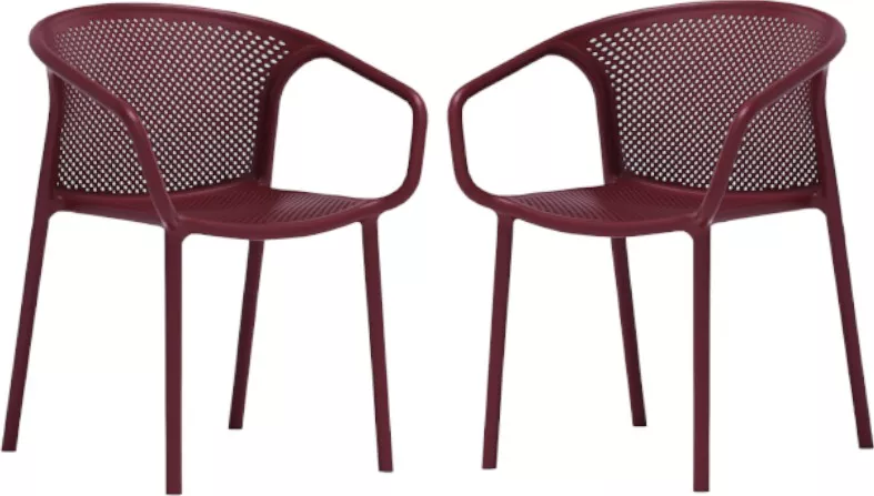 Set 2 scaune cafenea terasa cu spatar rotunjit Raki Chicago cu aditiv ...