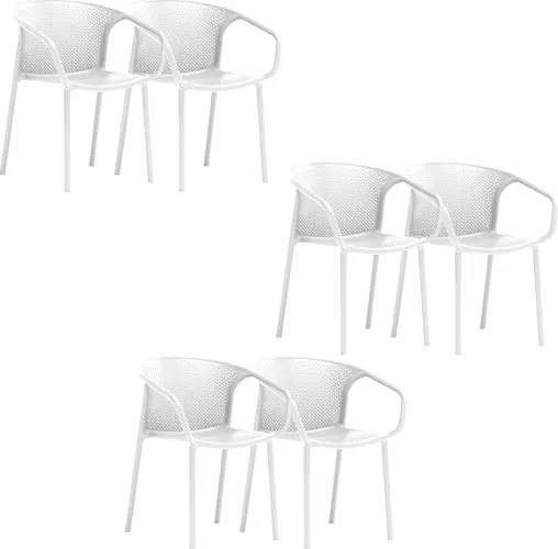 Set 6 scaune terasa cafenea cu spatar rotunjit Raki Chicago cu aditiv ...