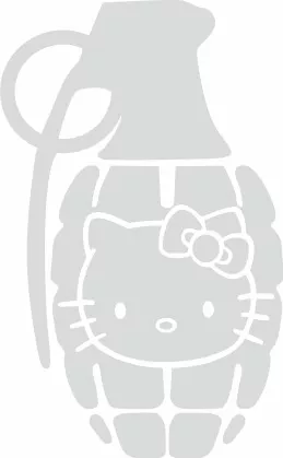 Sticker auto tuning JDM hello kitty 20cm alb VOL623 - cel.ro