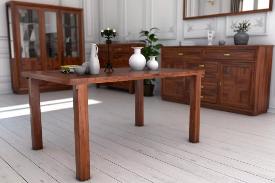 Masa living milano lemn masiv maro 160 x 79 cm masdrg1238 - cel.ro